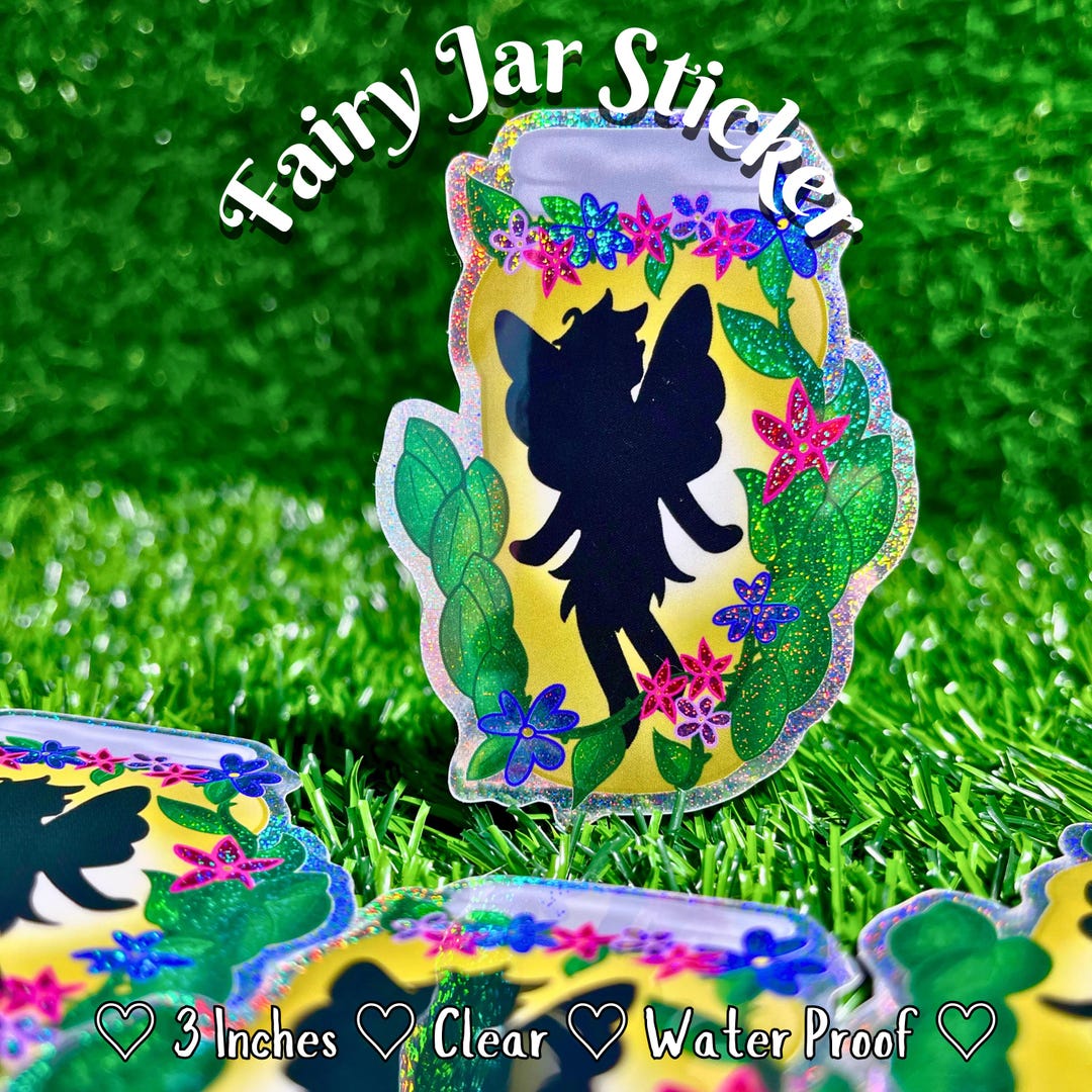 Fairy in a Jar Sticker | Glitter - 3 Inch - Waterproof | Fairy ...