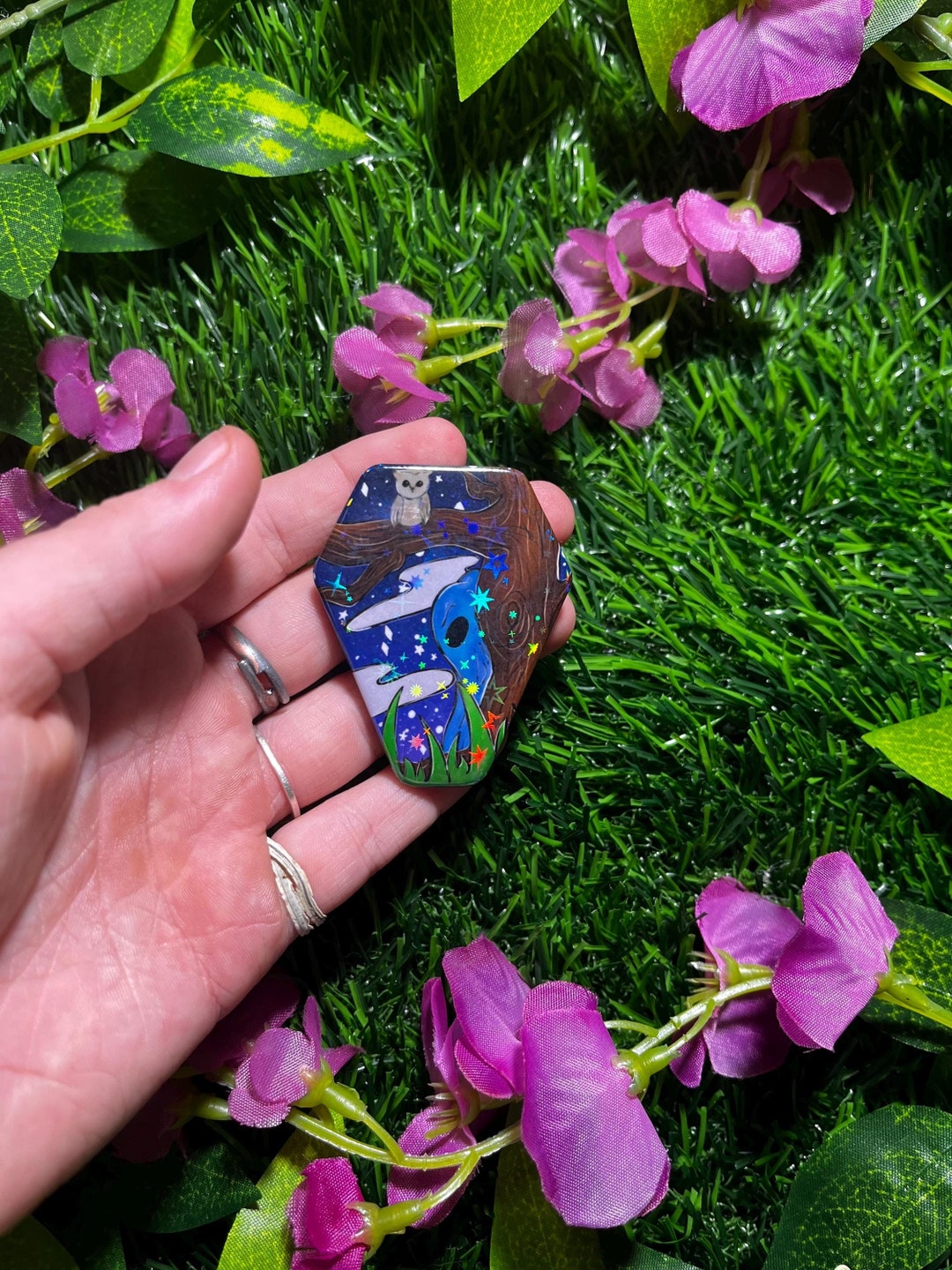 Coffin Holographic Peaking Ghost Buttons - Etsy