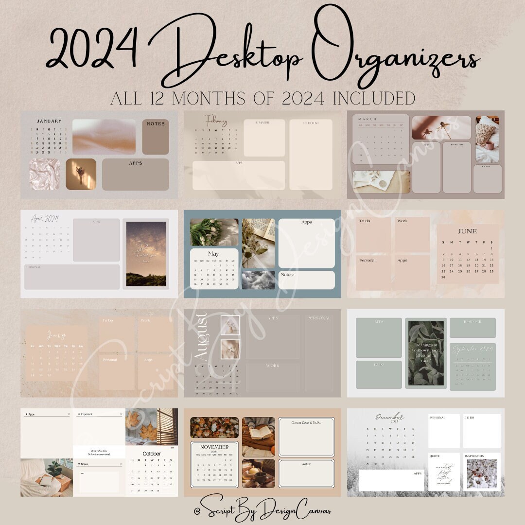 2024 Desktop Organizer Wallpaper | January 2024-december 2024 | Desktop ...