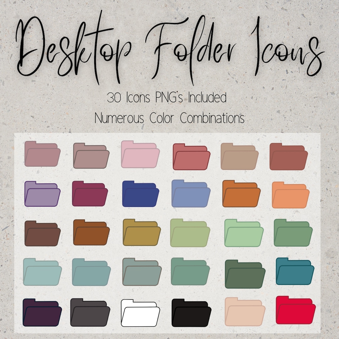 Desktop Folder Icons | Digital Download - Etsy