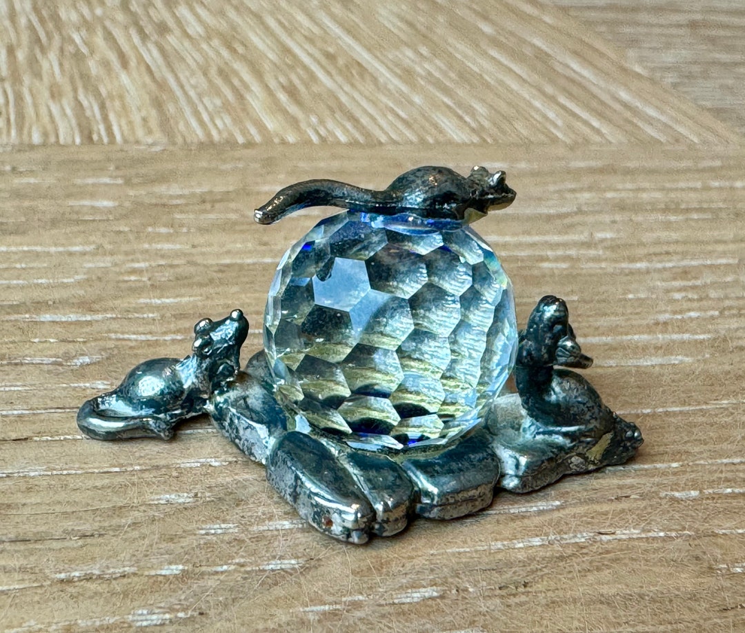 Vintage Mini Pewter Mice on Crystal, Miniature, WAPW Great Britain ...