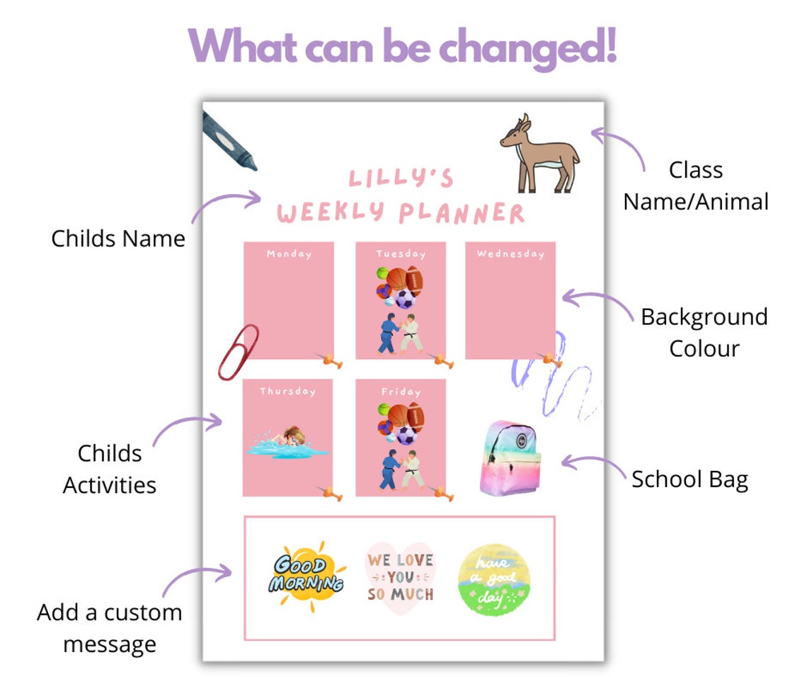Printable Personalised 2022-2023 School Planner * School Calendar ...