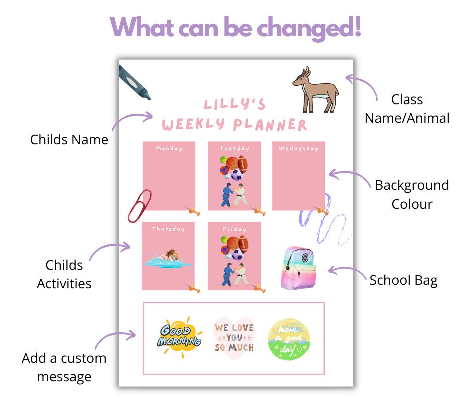 Printable Personalised 2022-2023 School Planner * School Calendar ...