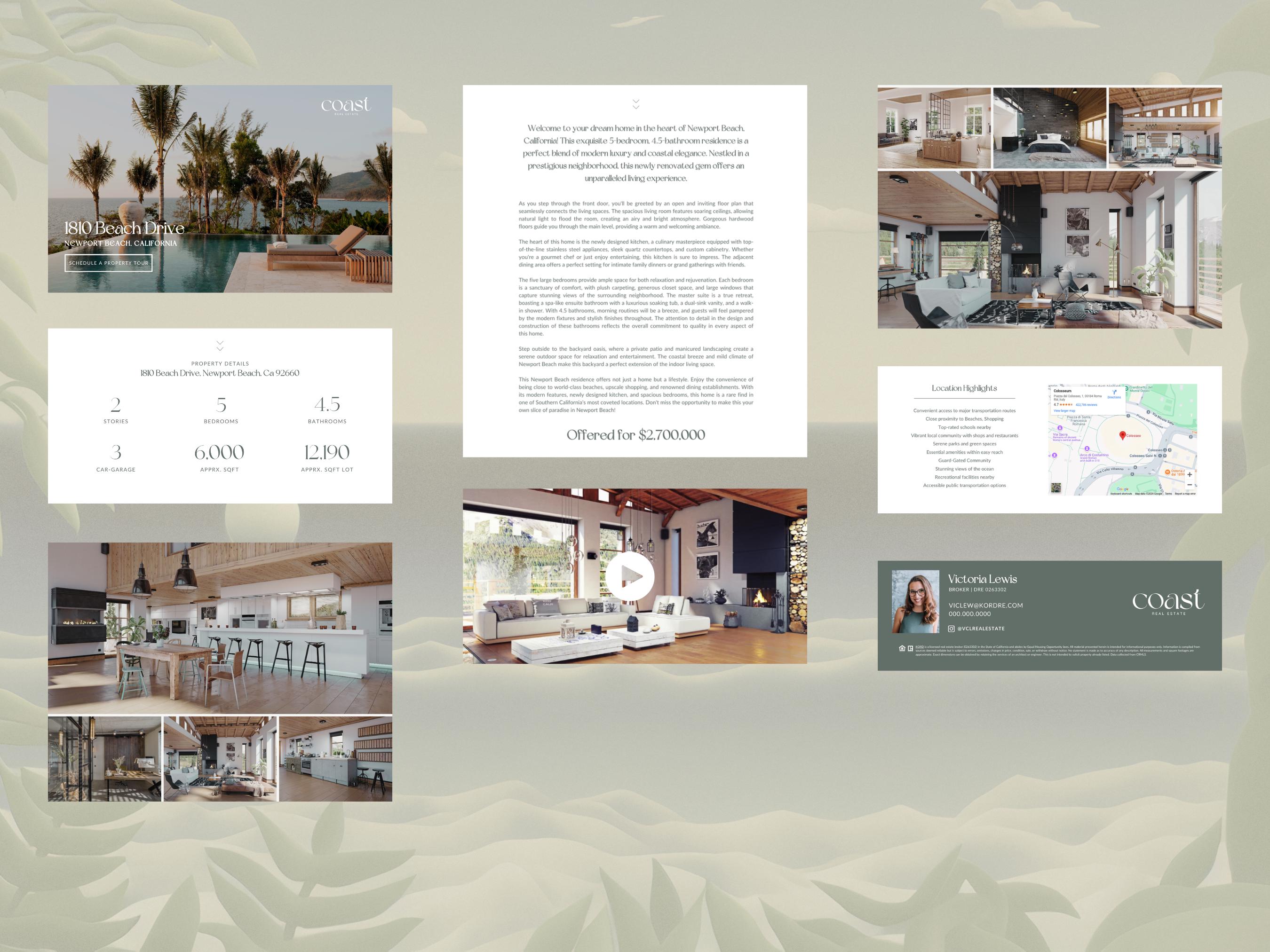 Modern Real Estate Website Template: Single Property Listing (canva) - Etsy