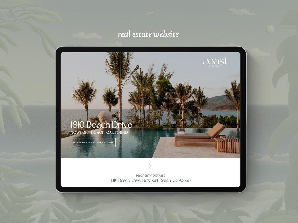 Modern Real Estate Website Template: Single Property Listing (canva) - Etsy