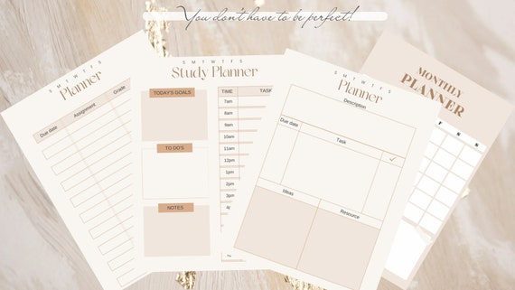 A4 Pdf Student Planner Study Printable Academic Planner - Etsy