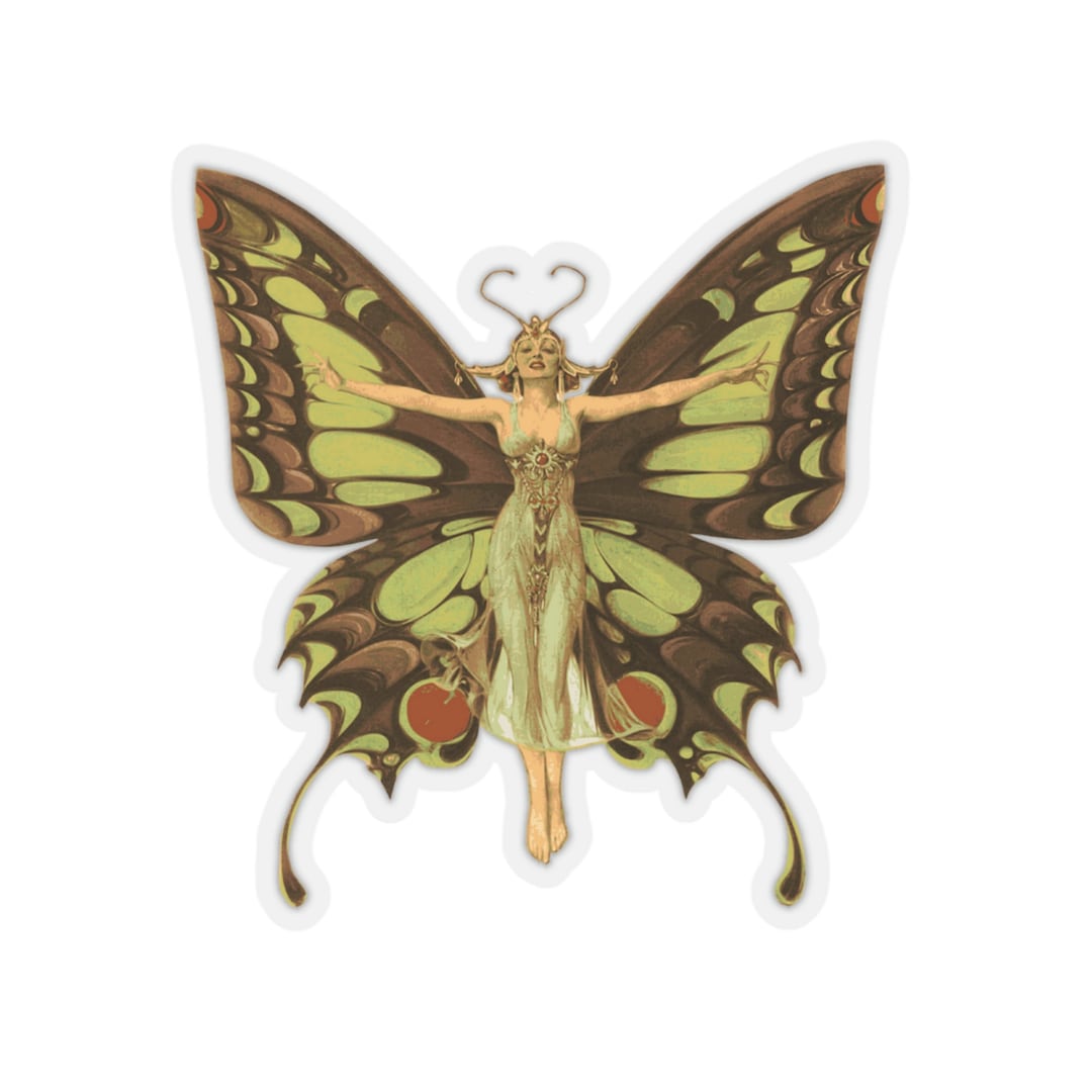 Green Fairy Butterfly Flapper Sticker, Great Gatsby Decal, 1920's ...