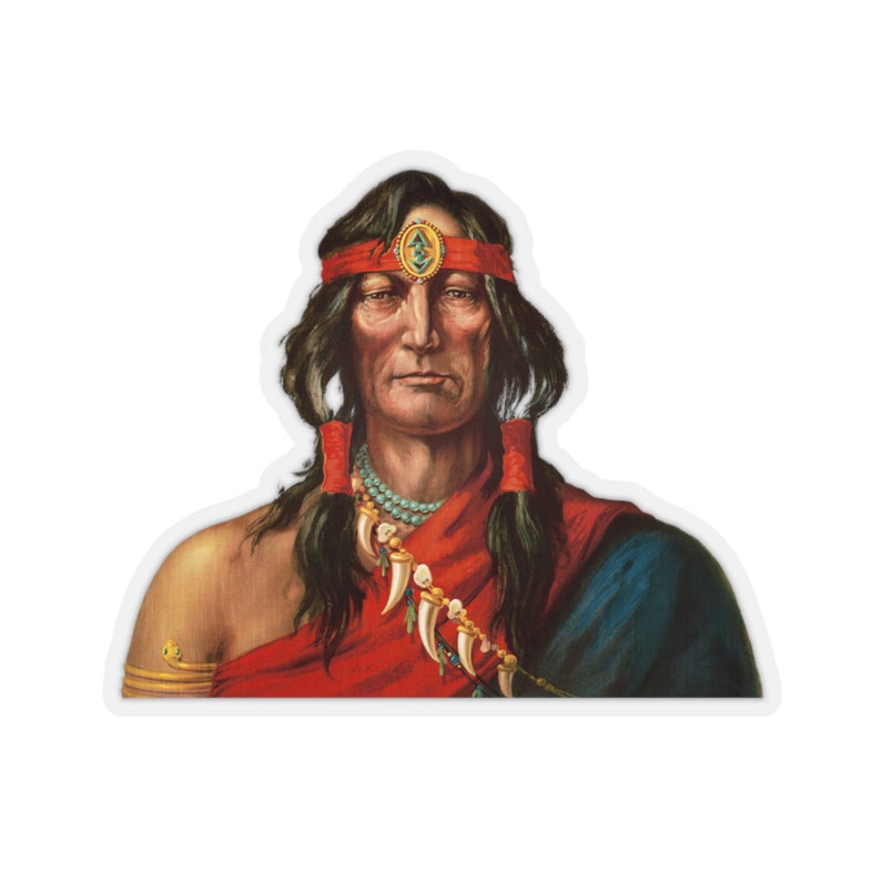 Indian Sticker Indian Chief Indian Portrait Decal Native - Etsy