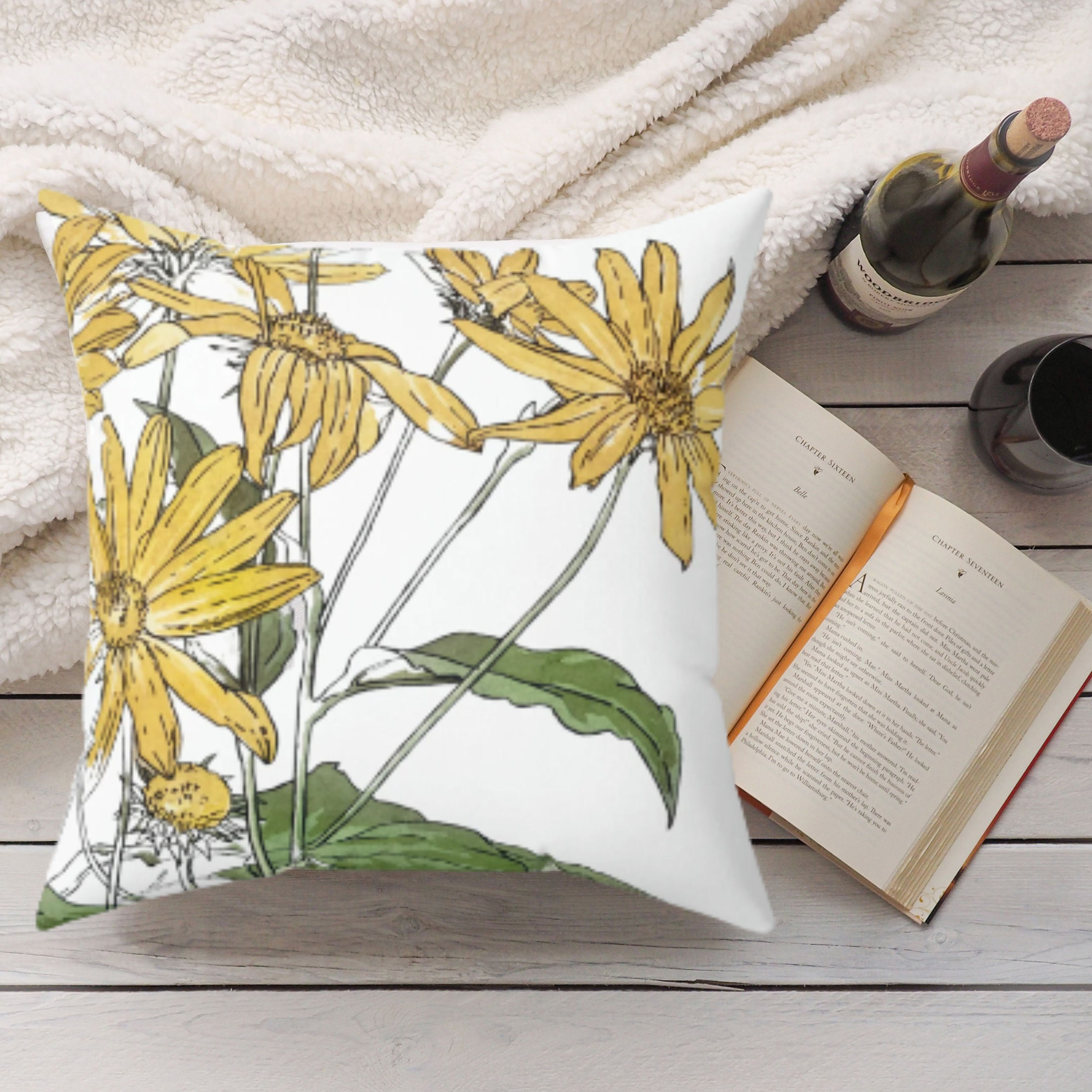 Sunflower Field Pillow, Cottagecore Pillow, Light Academia Garden ...