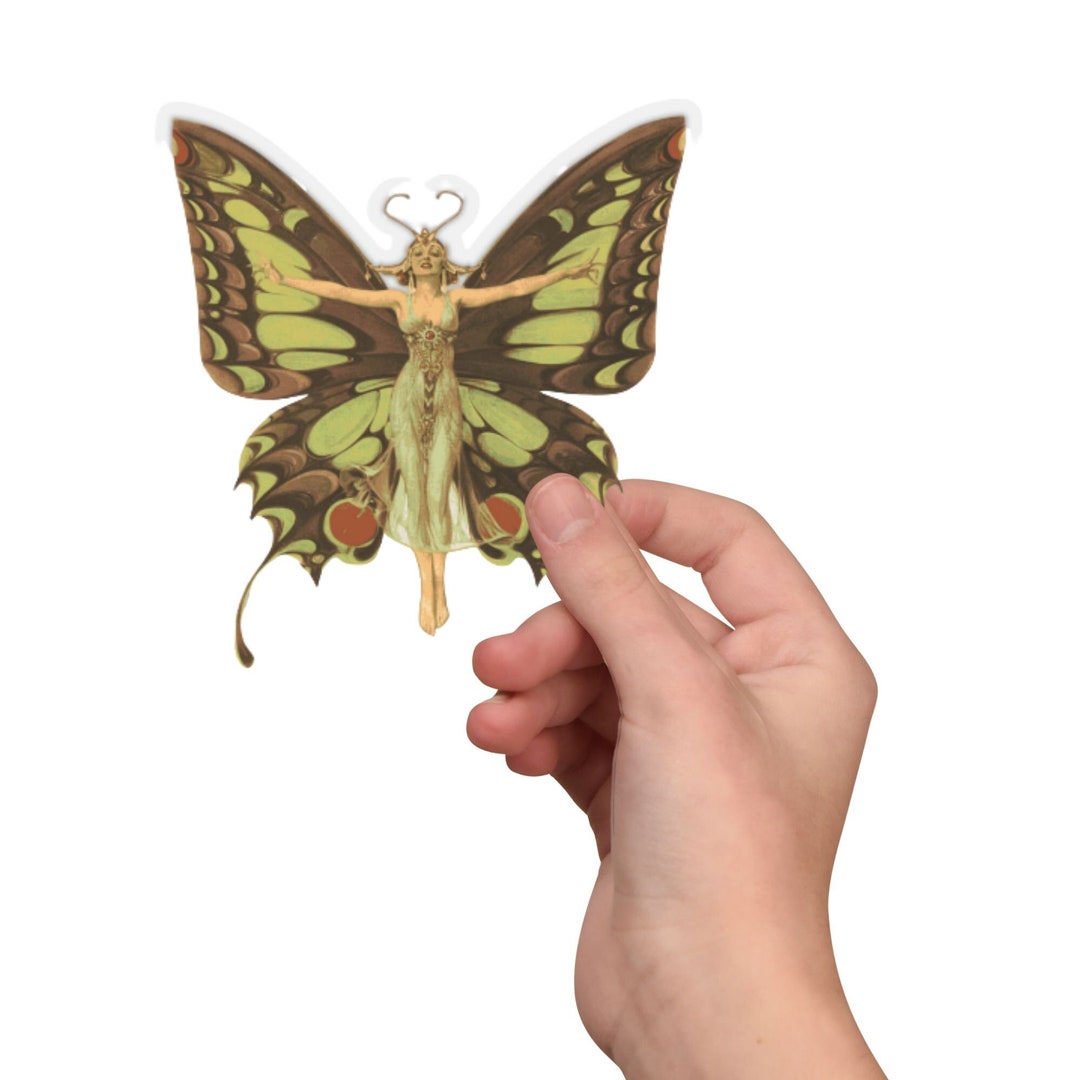 Green Fairy Butterfly Flapper Sticker, Great Gatsby Decal, 1920's ...