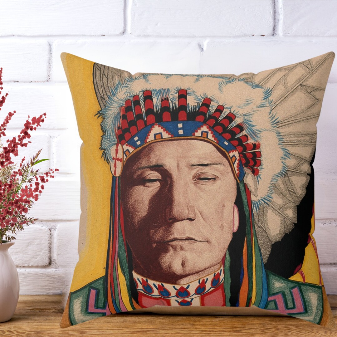 Indian Pillow, Medicine Man Pillow, Indian Chief, Original American ...