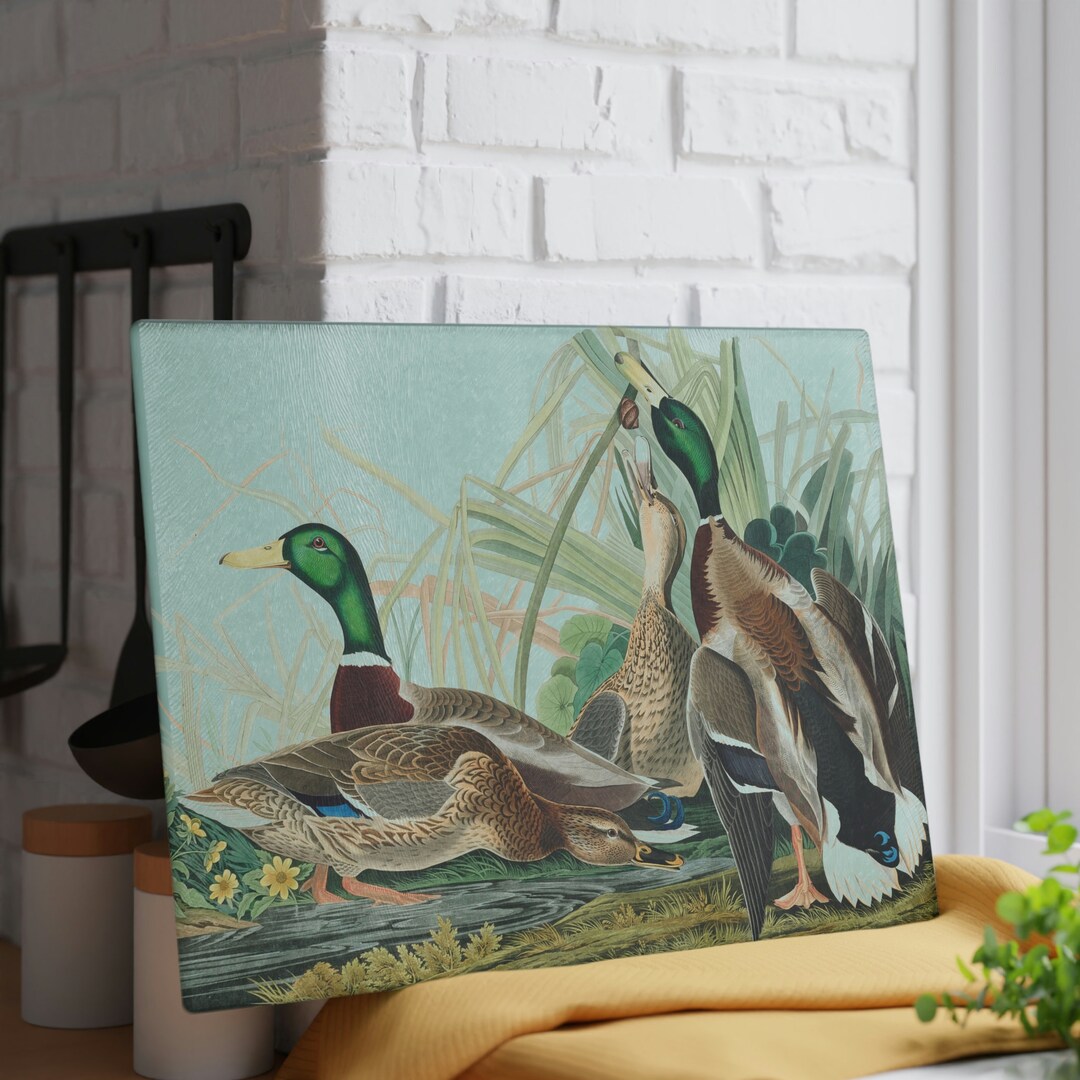 Glass Cutting Board Mallard Duck Kitchen Duck Decor - Etsy