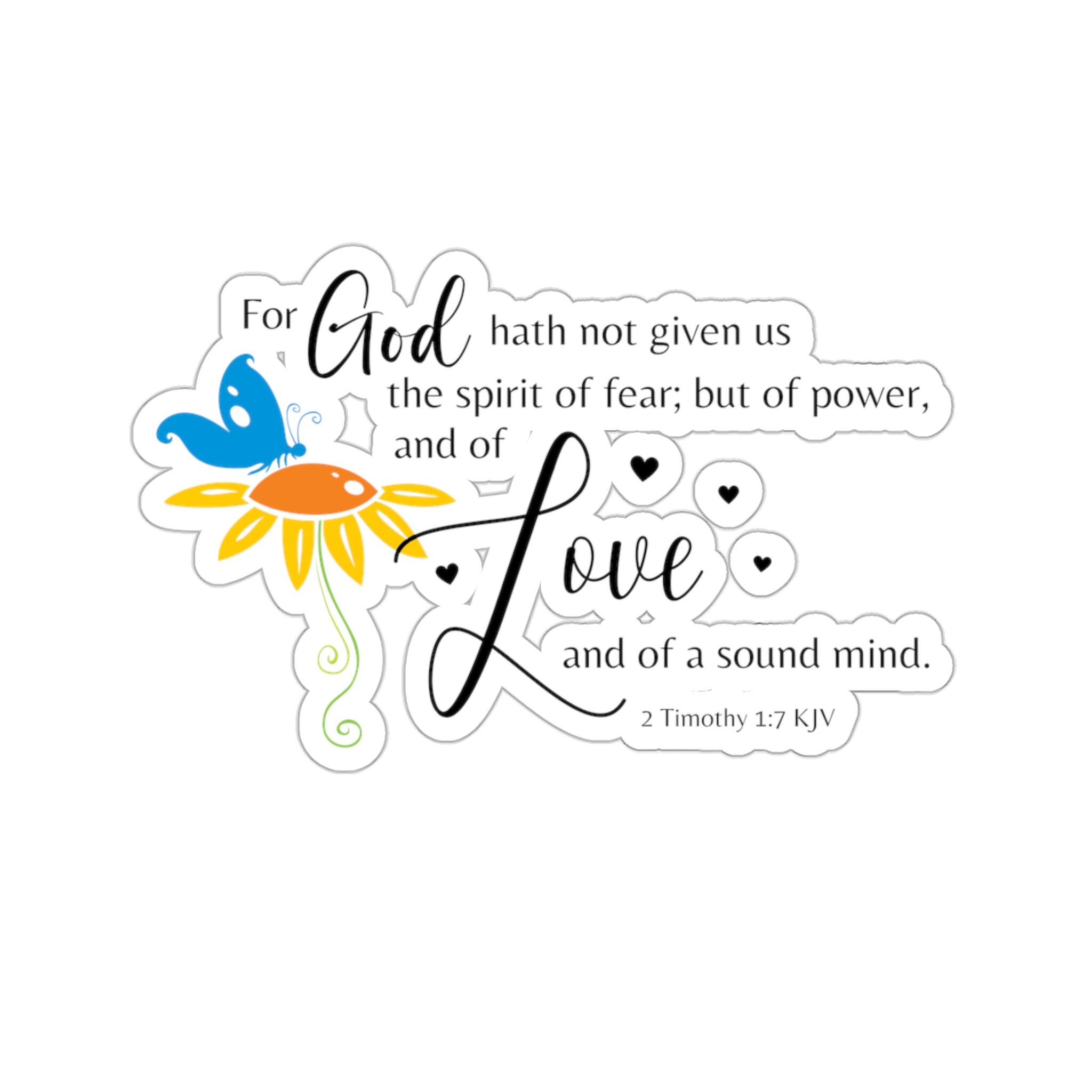 2 Timothy Sticker, Bible Verse Decal, Timothy in the Bible, Spirit of ...