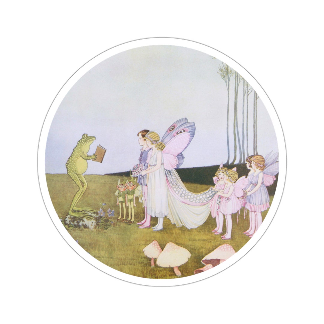 Fairy Wedding Sticker, Fairycore Frog Decor, Cottagecore Decal ...