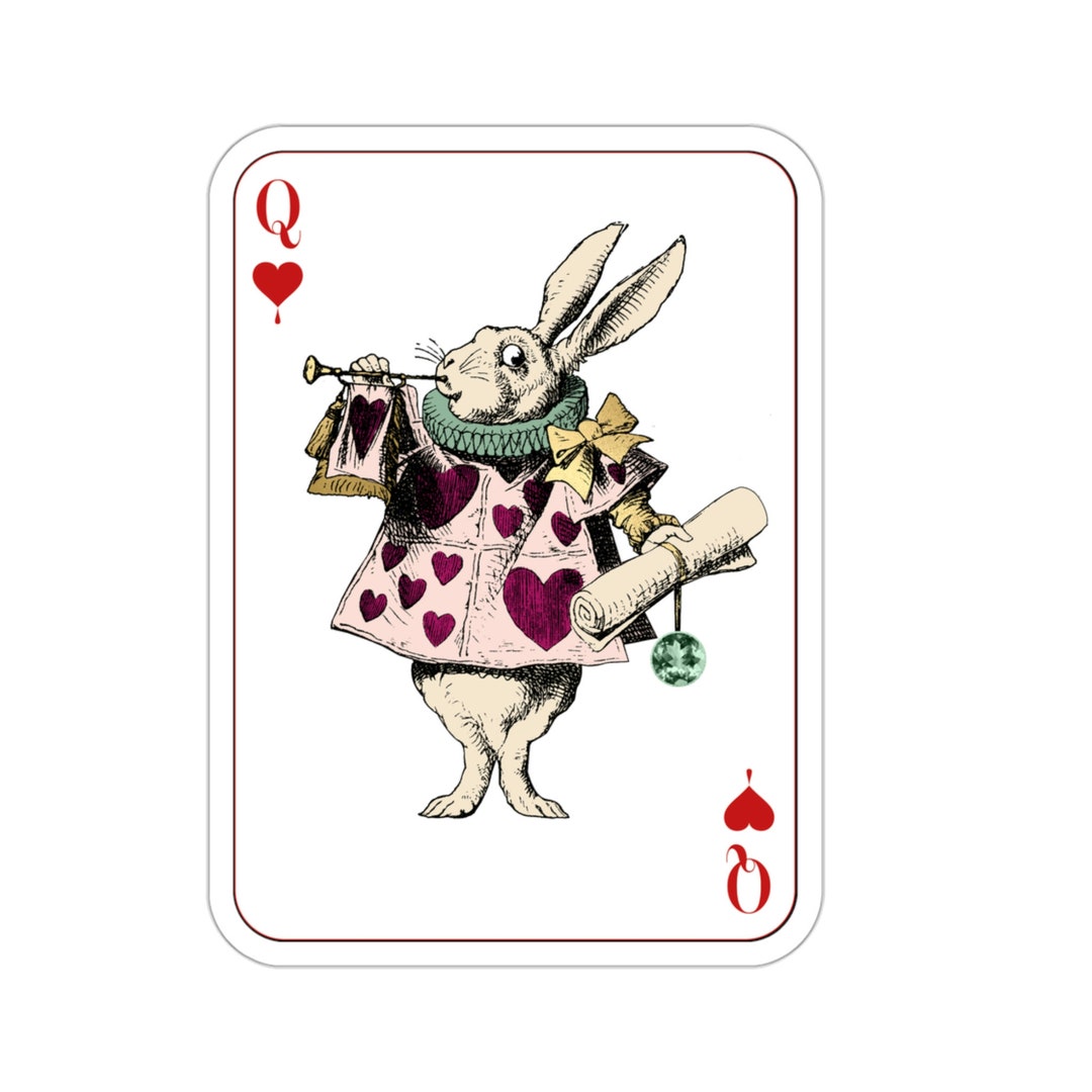 White Rabbit Sticker, Queen of Hearts Sticker, Alice in Wonderland ...