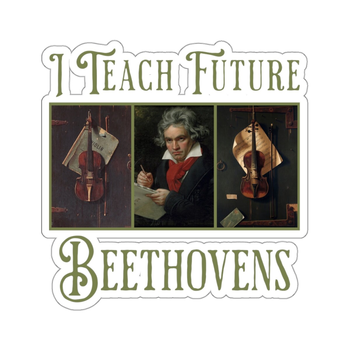 Music Teacher Sticker Beethoven Decal Bookish Music Sticker - Etsy