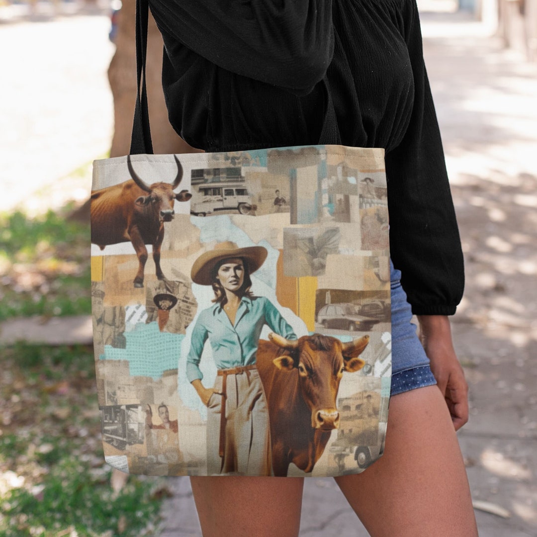 Western Tote Bag, Wild West Cowboy Bag, Vintage Longhorn, Classic ...
