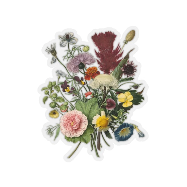 Vintage Flower Decal - Etsy