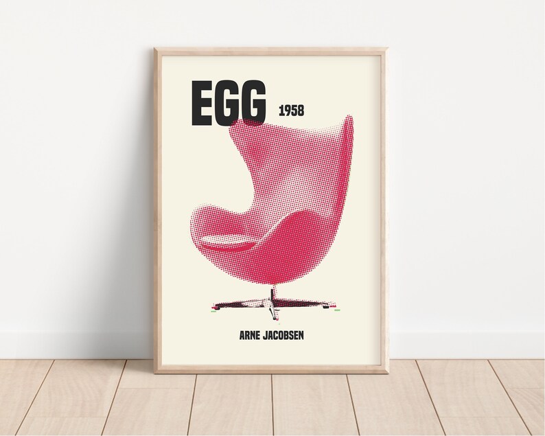 The Egg Chair / Pop Art Poster Print / Wall Art / Apartment Poster ...