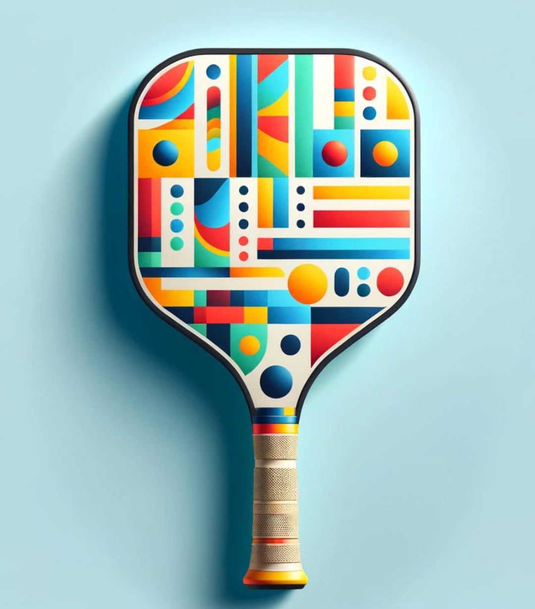 Modern Art Themed Pickleball Paddle Design Sticker - Removable Surface ...