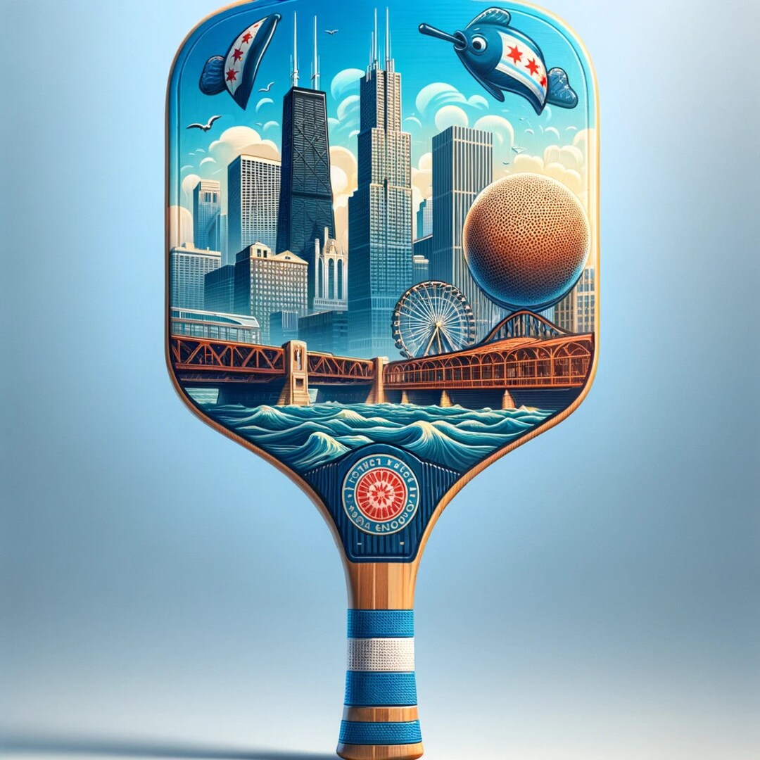 Chicago Skyline Pickleball Paddle Design Sticker - Removable Surface ...