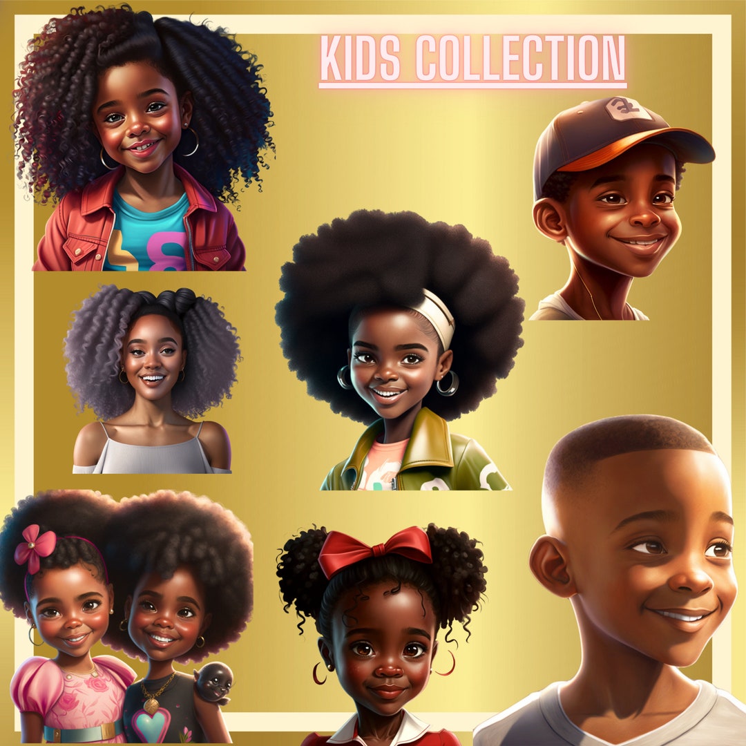 ENTIRE STORE BUNDLE, 2000 Chibi Black Woman Clipart Images, Black Girls ...