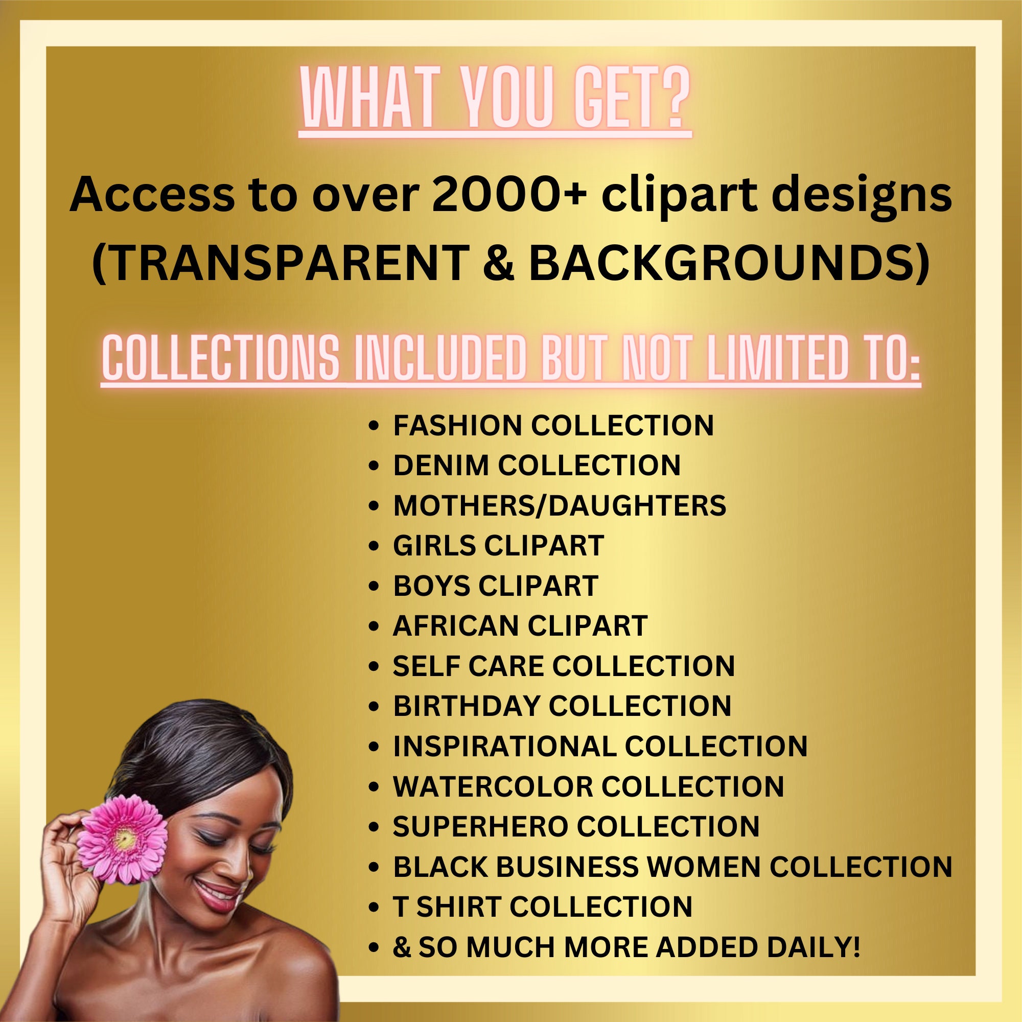 ENTIRE STORE BUNDLE, 2000 Chibi Black Woman Clipart Images, Black Girls ...