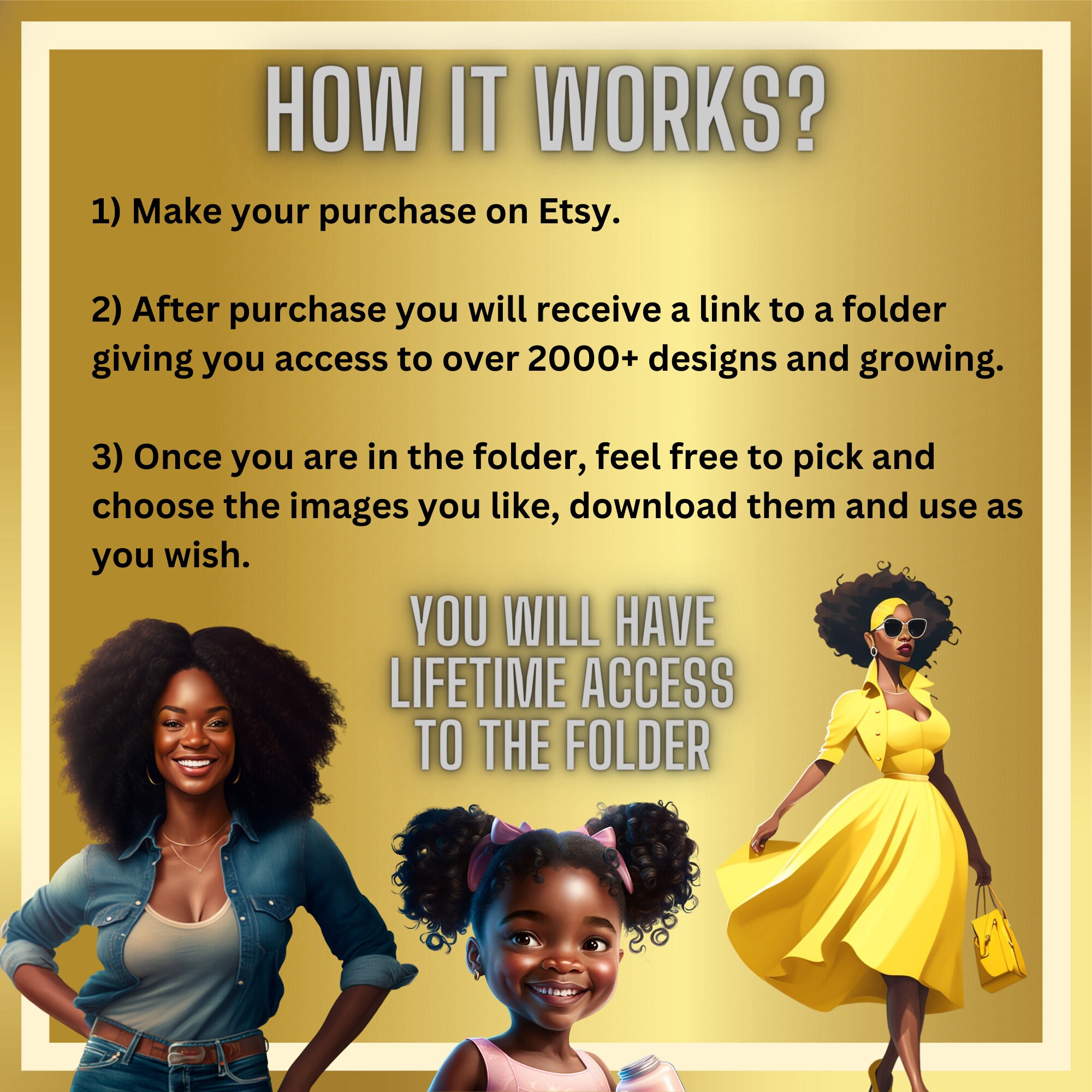 WHOLE ETSY SHOP 2000 Designs Black Girl Clipart Fashion - Etsy