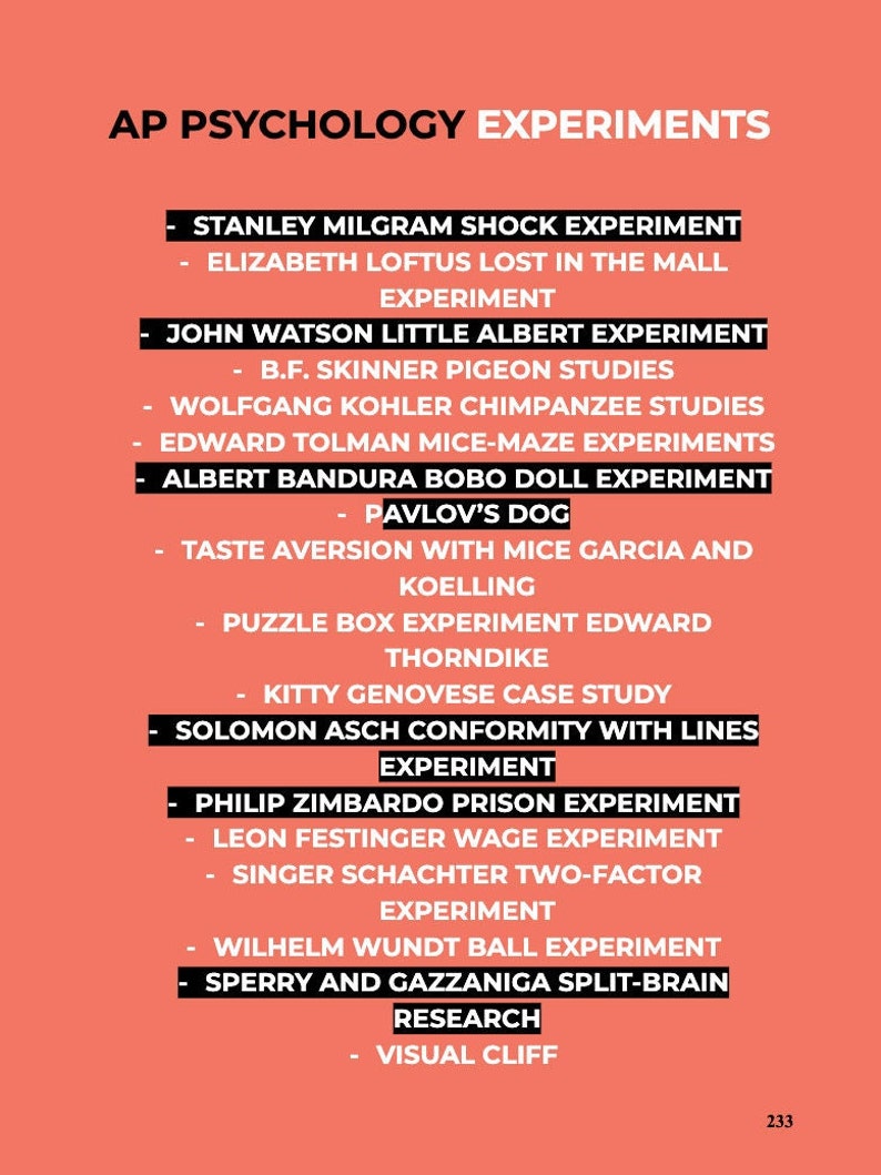 The Complete AP Psychology Study Guide Notes - Etsy