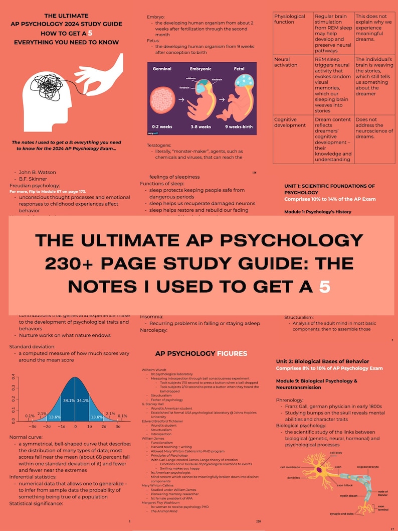 The Complete AP Psychology Study Guide Notes - Etsy