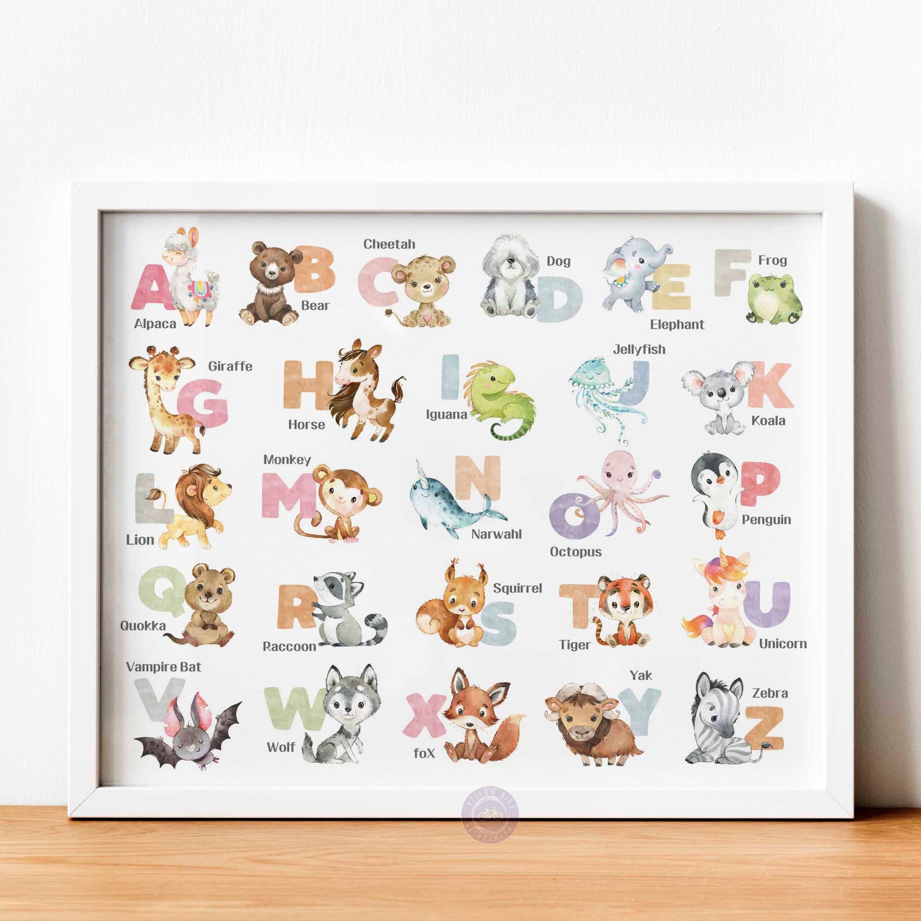 English Alphabet Poster, Educational Poster, Playroom Wall Art ...