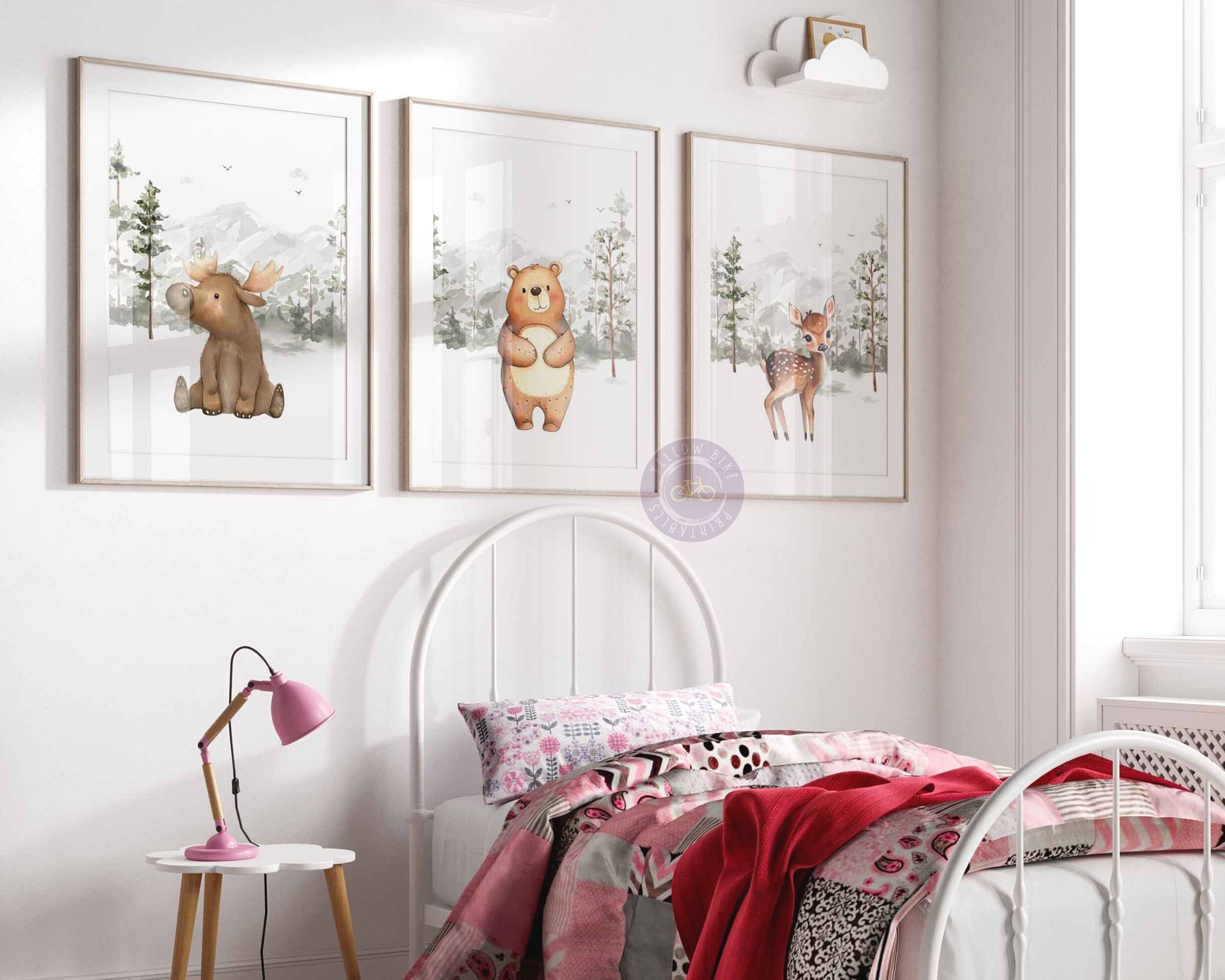 Forest Animal Posters, Woodland Animal Prints, Baby Boy Nursery Wall ...