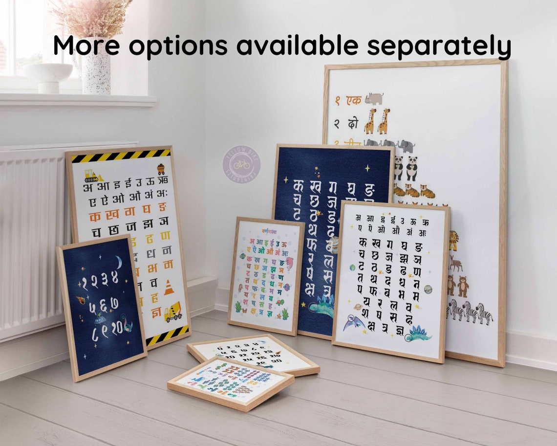 Hindi Alphabet Poster Hindi Alphabet and Numbers Learn Hindi - Etsy