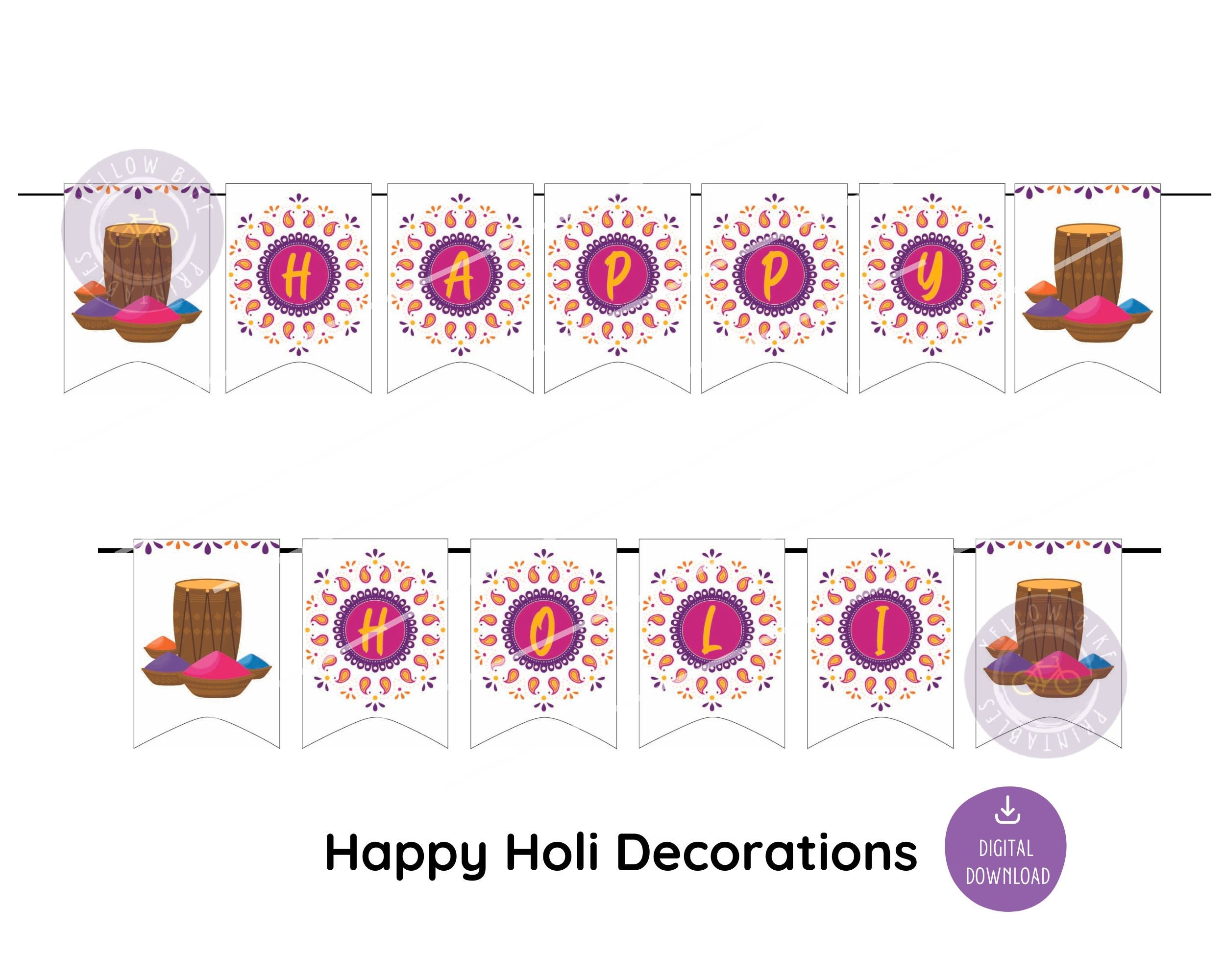 Holi Decoration, Holi Banner, Holi Party Decor, Holi Party Decoration ...