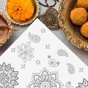 Diwali Coloring Pages Bundle, Printable Diwali Coloring Sheets, Diwali ...