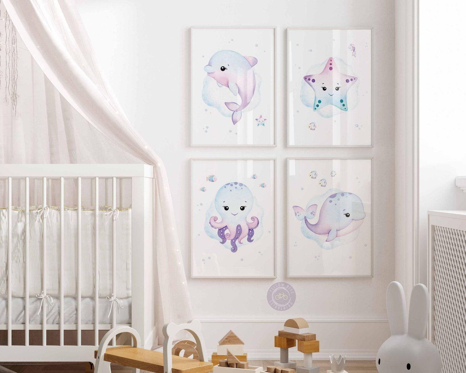 Under the Sea Prints, Cute Ocean Animals, Nautical Undersea Posters ...