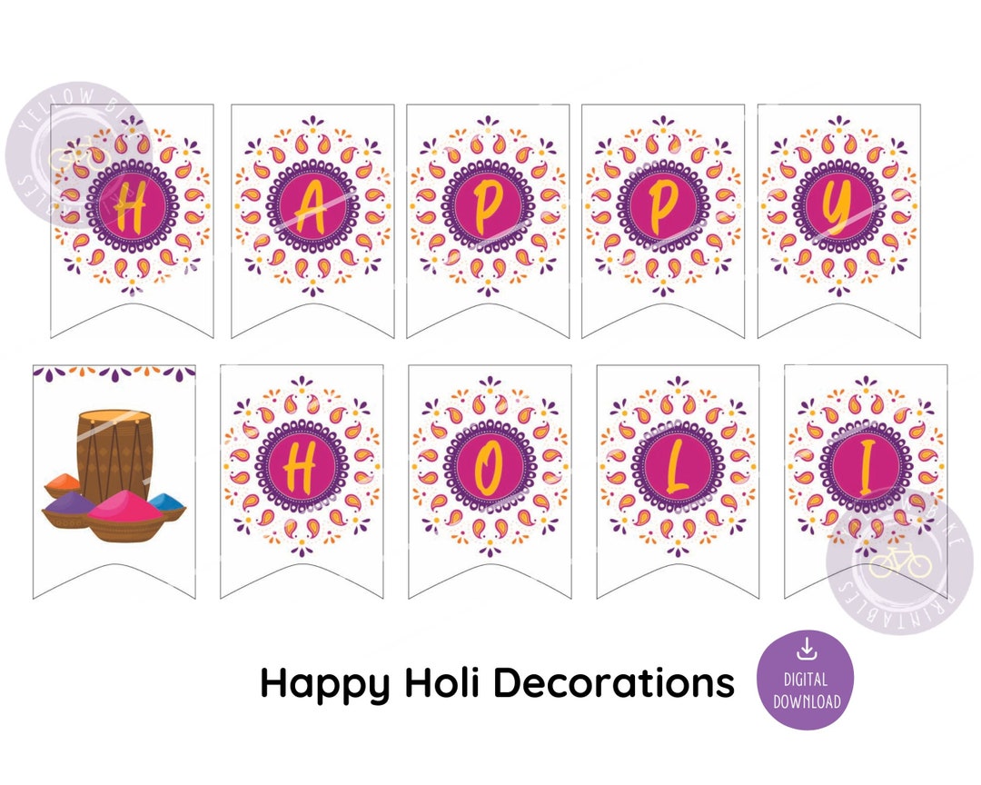 Holi Decoration, Holi Banner, Holi Party Decor, Holi Party Decoration ...