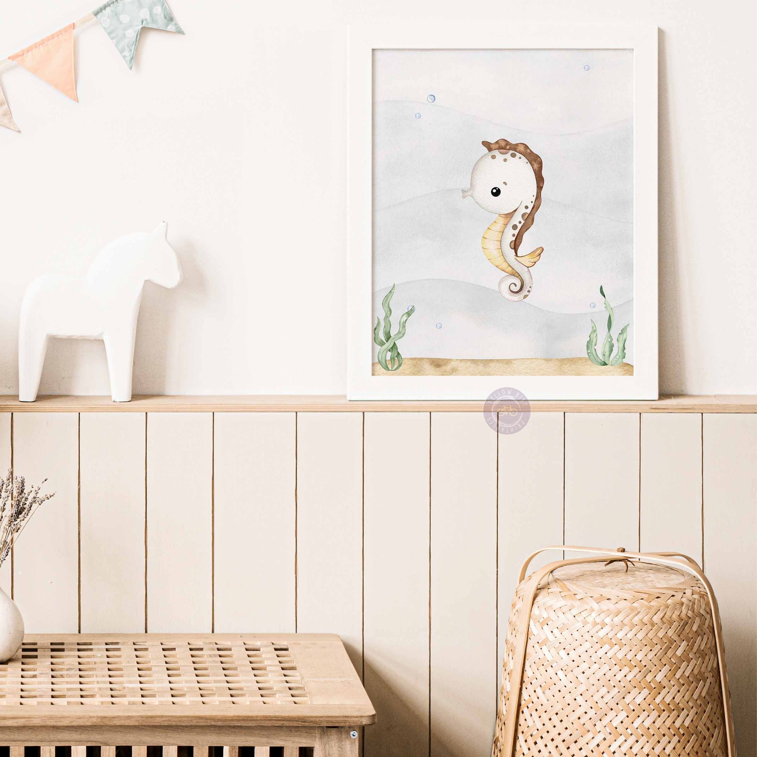 Neutral Under the Sea Nursery Prints, Nautical Ocean Animal Posters ...