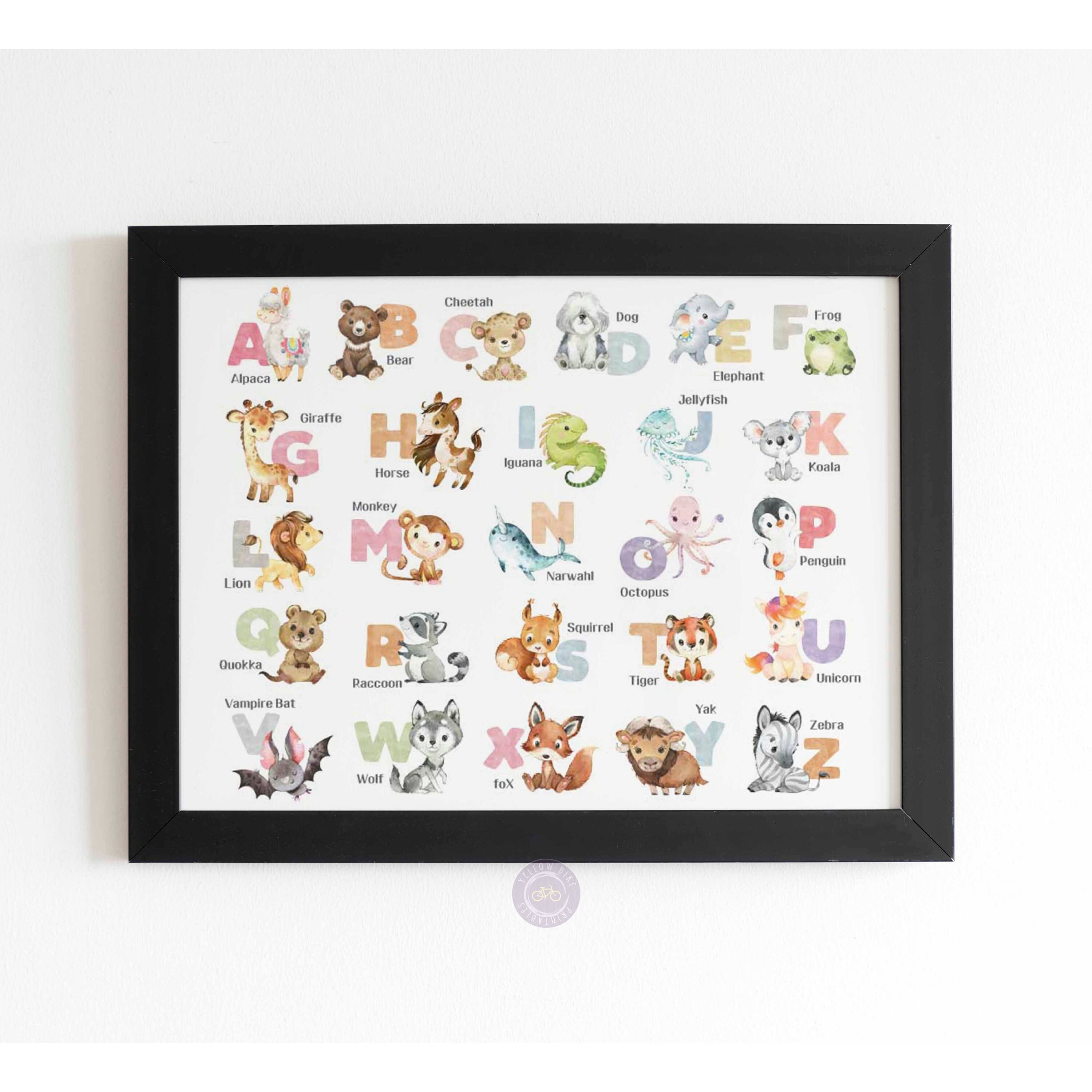 English Alphabet Poster, Educational Poster, Playroom Wall Art ...