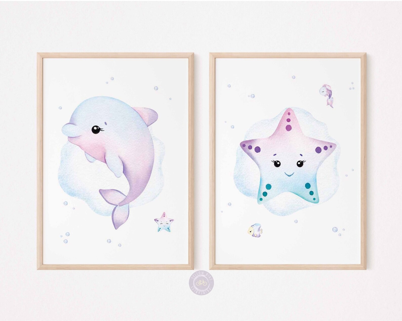 Under the Sea Prints, Cute Ocean Animals, Nautical Undersea Posters ...