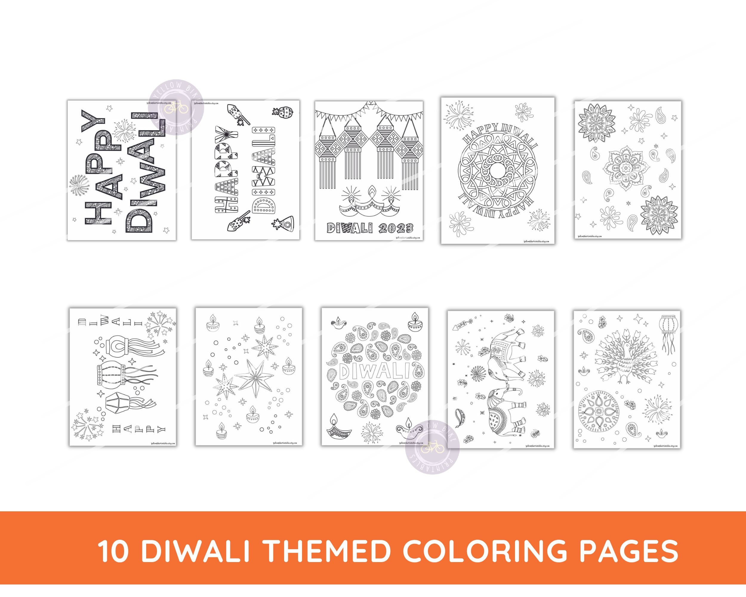 Diwali Printable Activity Bundle for Kids, Coloring Pages, Diwali ...