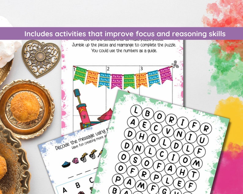 Holi Activity Bundle, Holi Coloring Pages, Printable Holi Themed ...