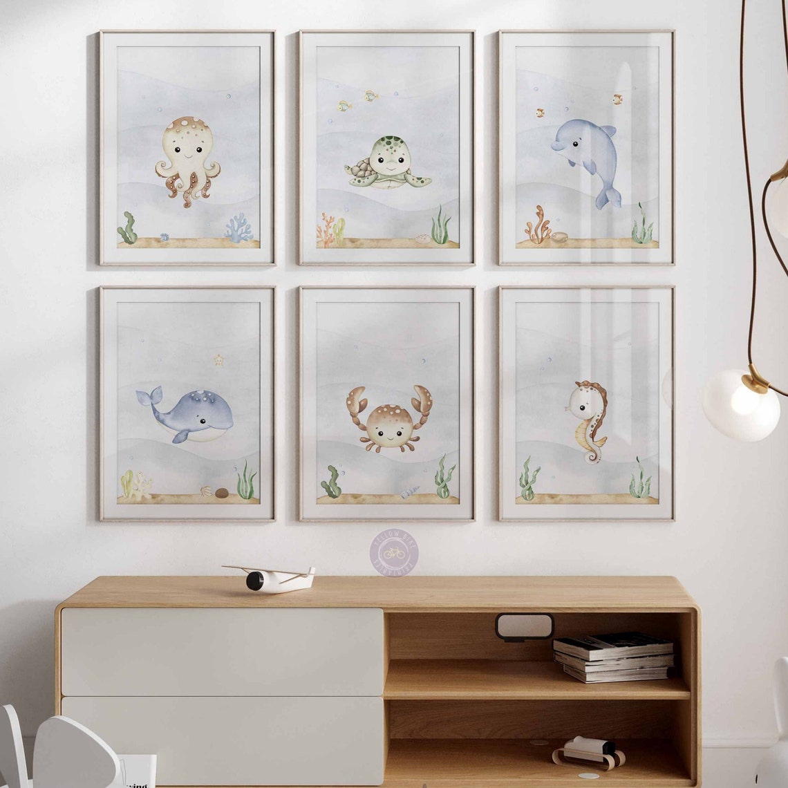 Neutral Under the Sea Nursery Prints, Nautical Ocean Animal Posters ...