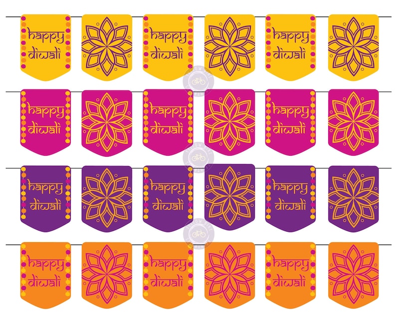 Printable Happy Diwali Banner, Printable Diwali Decorations, Diwali ...