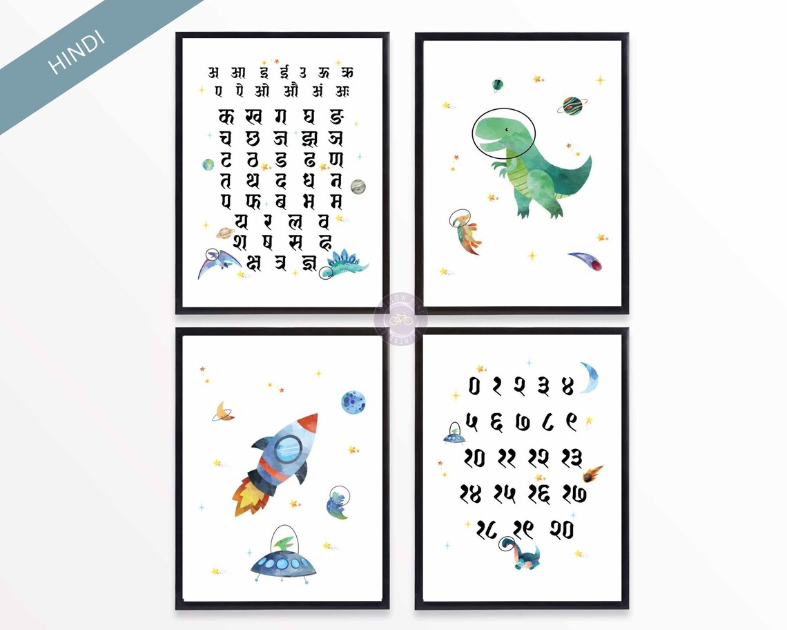Hindi Alphabet Poster Hindi Alphabet and Numbers Learn Hindi - Etsy