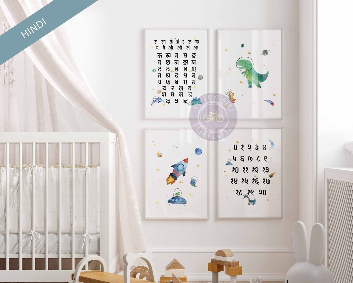 Hindi Alphabet Poster Hindi Alphabet and Numbers Learn Hindi - Etsy