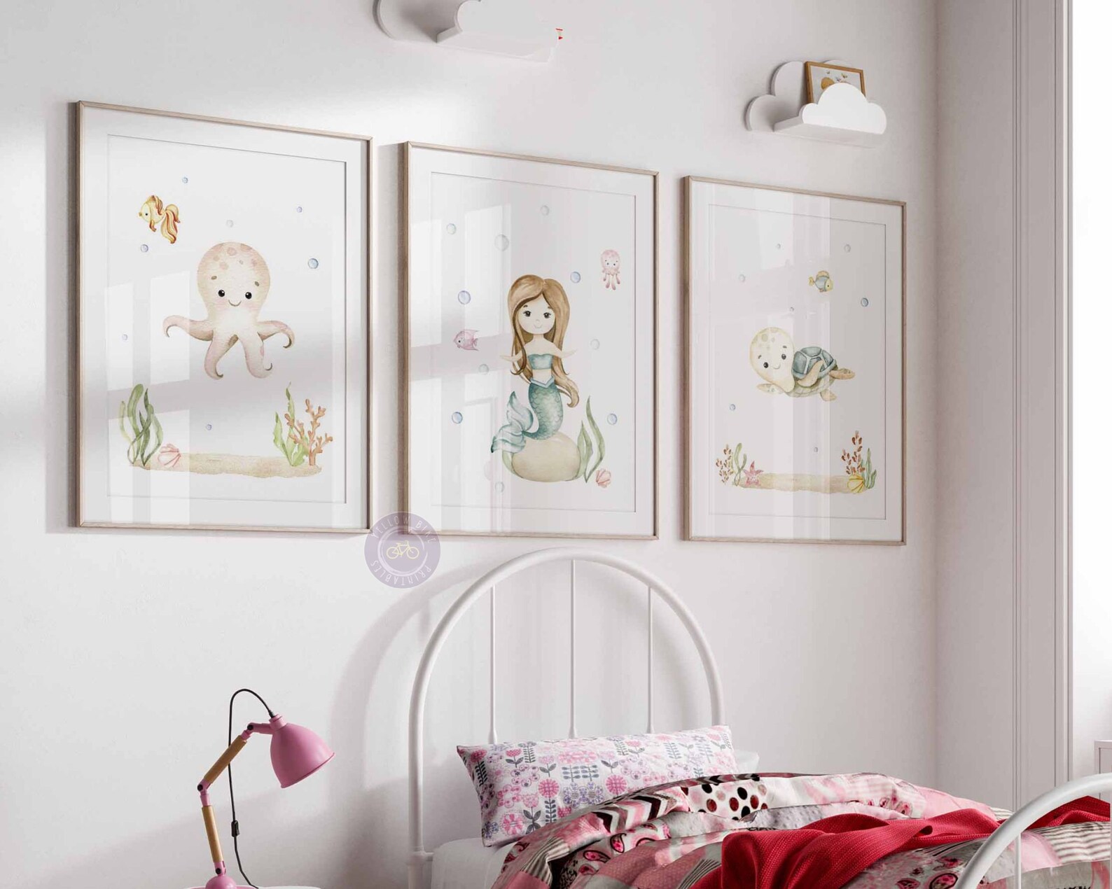 Mermaid Nursery, Baby Sea Animals Nursery Decor, Under the Sea Nursery ...