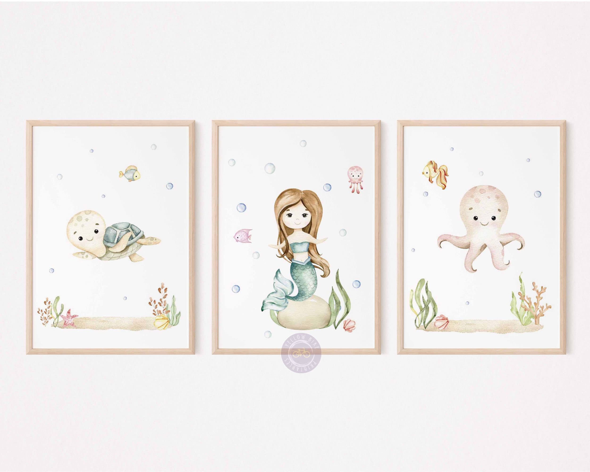 Mermaid Nursery, Baby Sea Animals Nursery Decor, Under the Sea Nursery ...