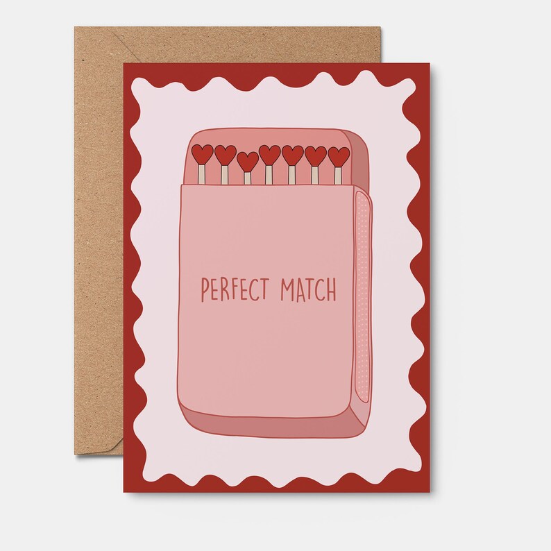 Perfect Match Card | Love Card, Valentine's Day Gift, Anniversary Card ...