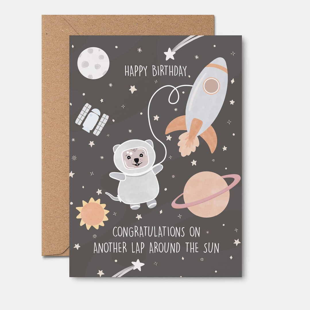BIRTHDAY CARD: Another Lap Around the Sun | Happy Birthday | Cute Card ...